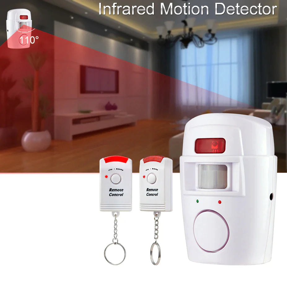 Alarma wireless cu 2 telecomenzi si senzor de miscare cu infrarosu ...